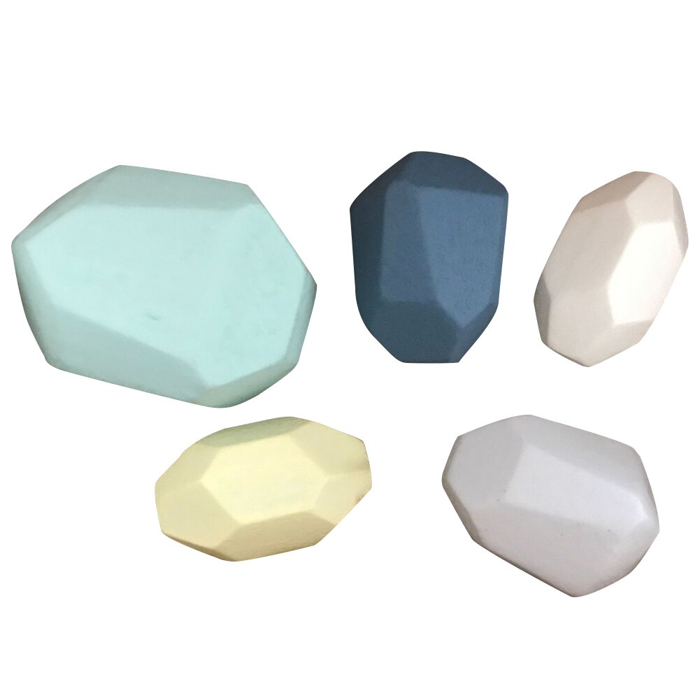 Children'sWooden Colored Stone Jenga Building Bloc... – Grandado