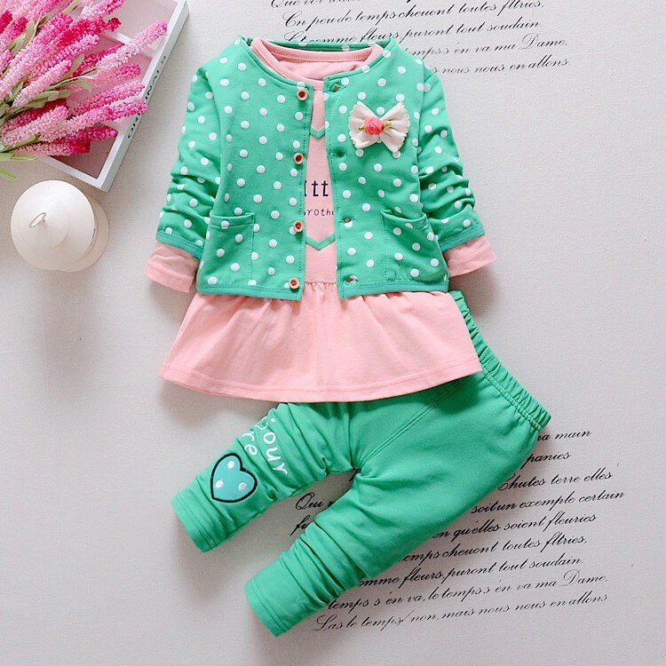 ExactlyFZ Kids Spring baby girls clothing sets wav... – Vicedeal