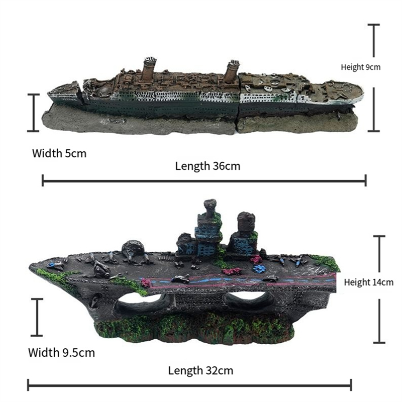 A19F-Aquarium Shipwreck Fish Tank Fish Tank Decora... – Grandado