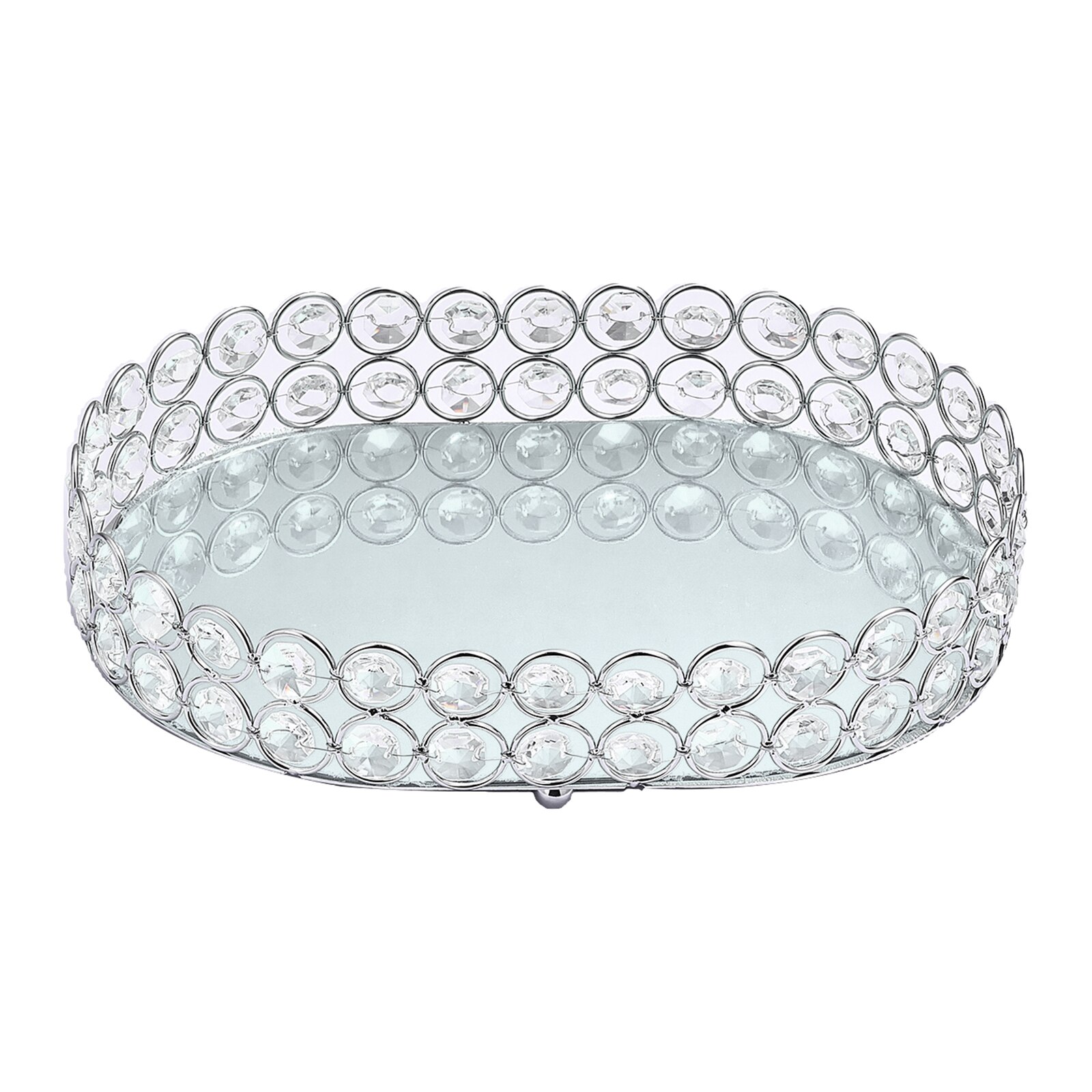 Mirrored Crystal Vanity Tray Delicate Jewelry Stor... – Vicedeal