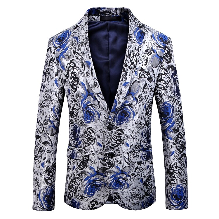 Mens Embroidered Blazer Luxury Brand Floral Jacqua... – Vicedeal