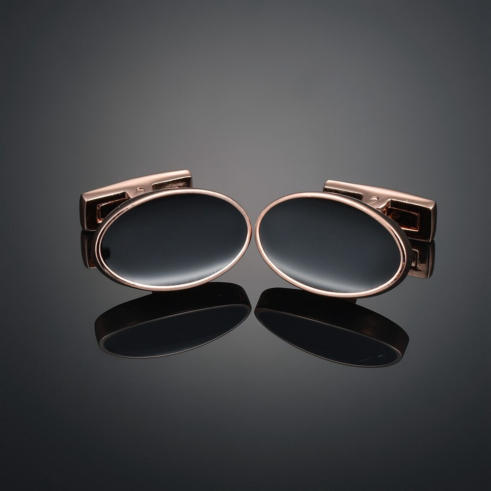 2 Colors Trendy Oval Shape Copper Cuff Buttons Men... – Grandado