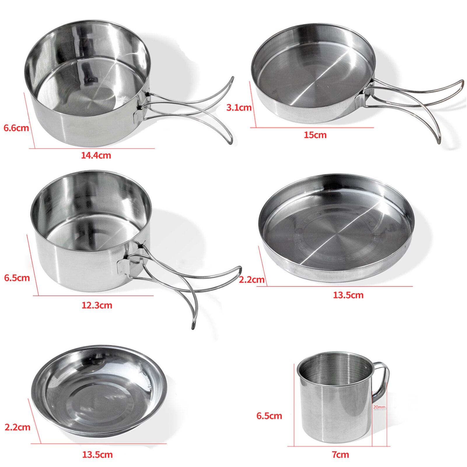 Stainless Steel Cookware 8-Piece Set Camping Mini ... – Grandado