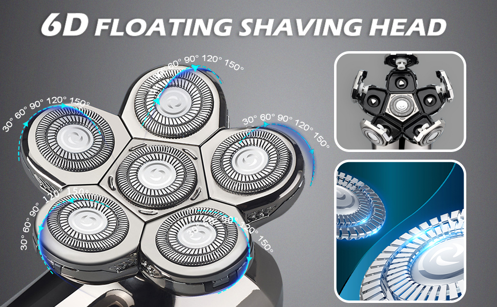 IPX7 Head Shaver Waterproof Six-blade Razor for Ba... – Grandado