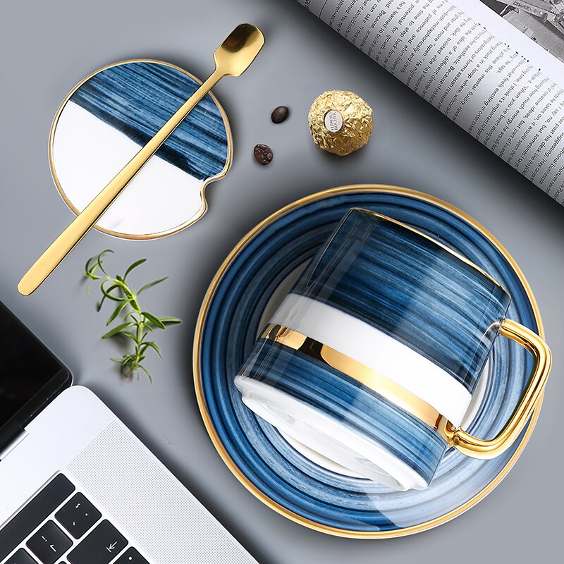 Nordisk stil kaffemuggset keramisk kaffekopp och f... – Grandado