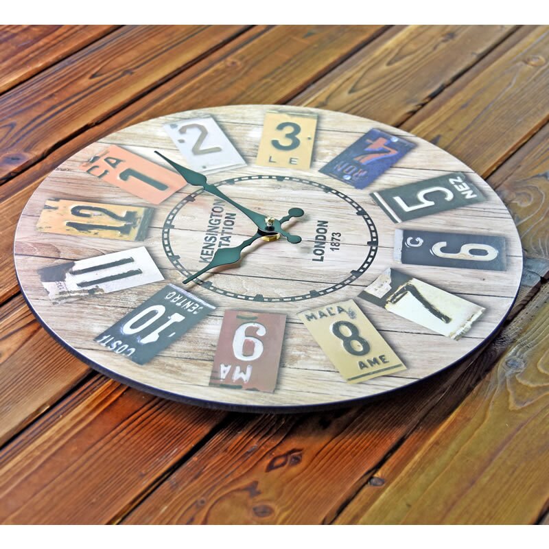 solid wood continental American retro wall clock c... – Grandado