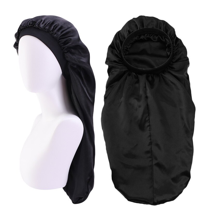 Double Layer Satin Sleep Cap for Long Hair Extra L... – Grandado