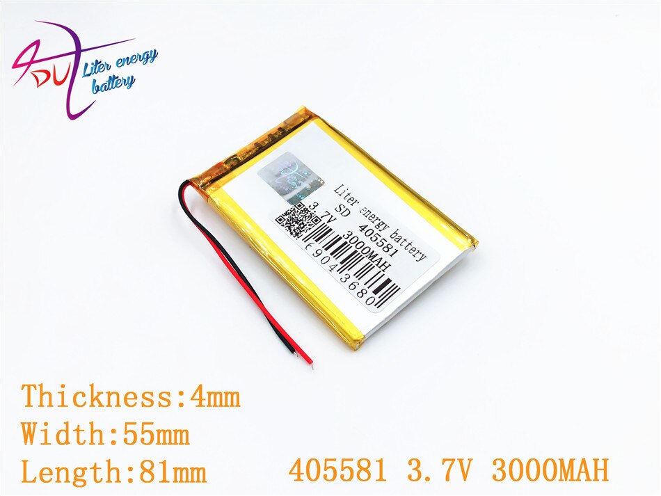 405581 3.7V 3000mAh 405580 Lithium Polymer Li-Po l... – Vicedeal