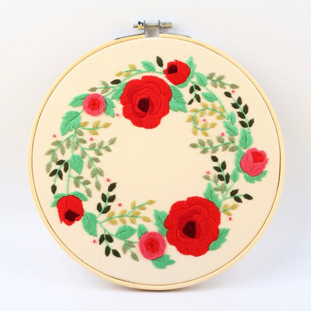 Simple Embroidery Kit Flowers Pattern DIY Handmade... – Vicedeal
