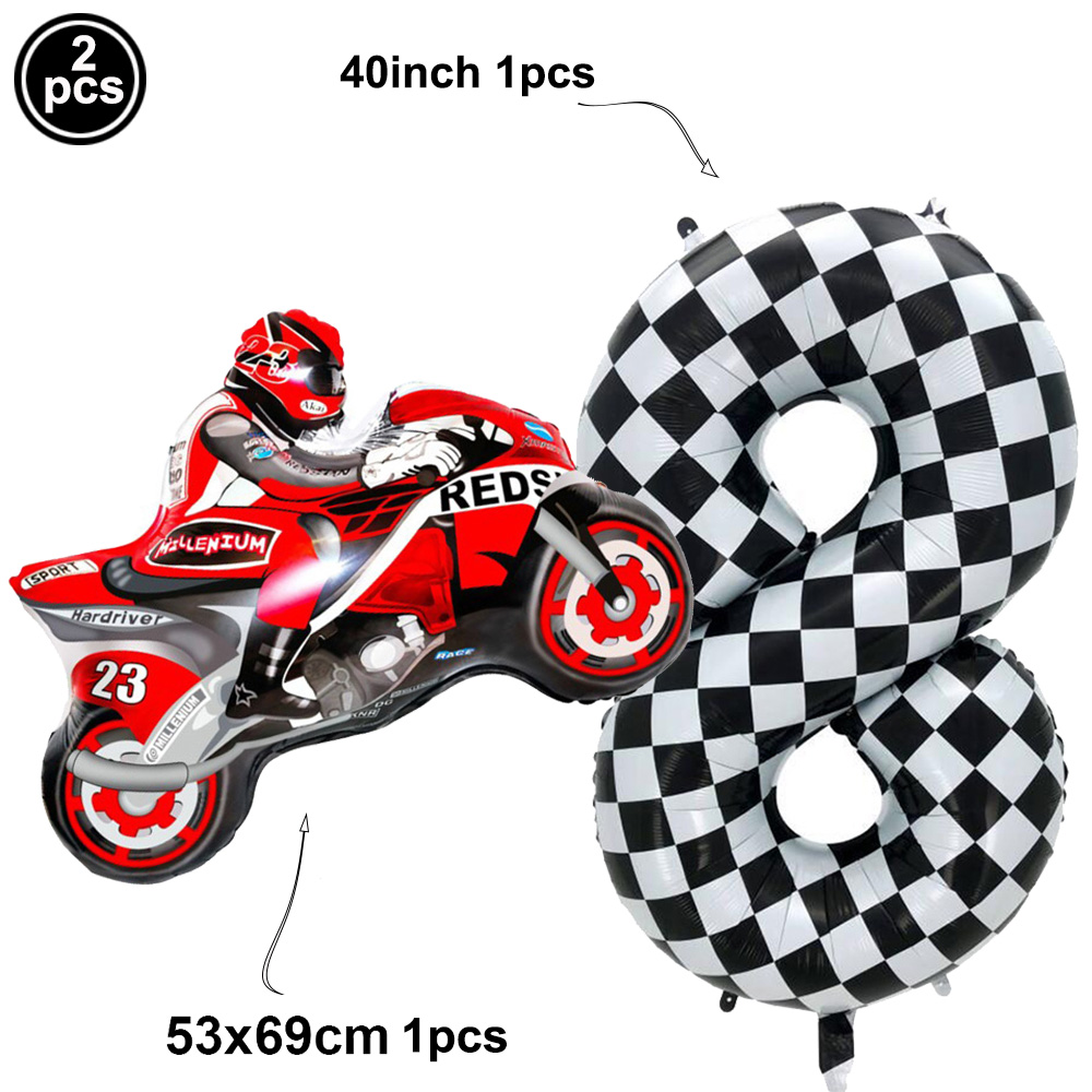 2Pcs Motorcycle Balloon Dirt Bike Foil Balloon Bla... – Grandado