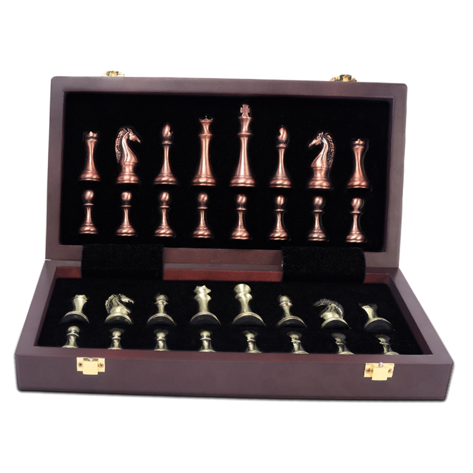 Metal Chess Set Wood Chessboard Queens Classic Gam... – Vicedeal