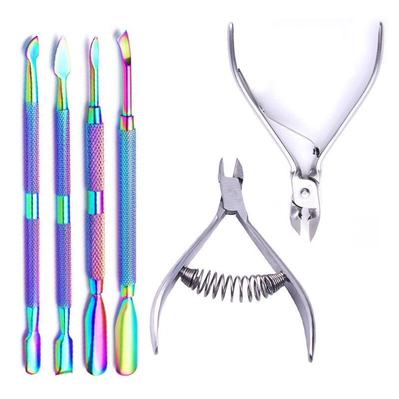 Nail Art Tools Set Scissors Plier Peeling Pusher D... – Grandado