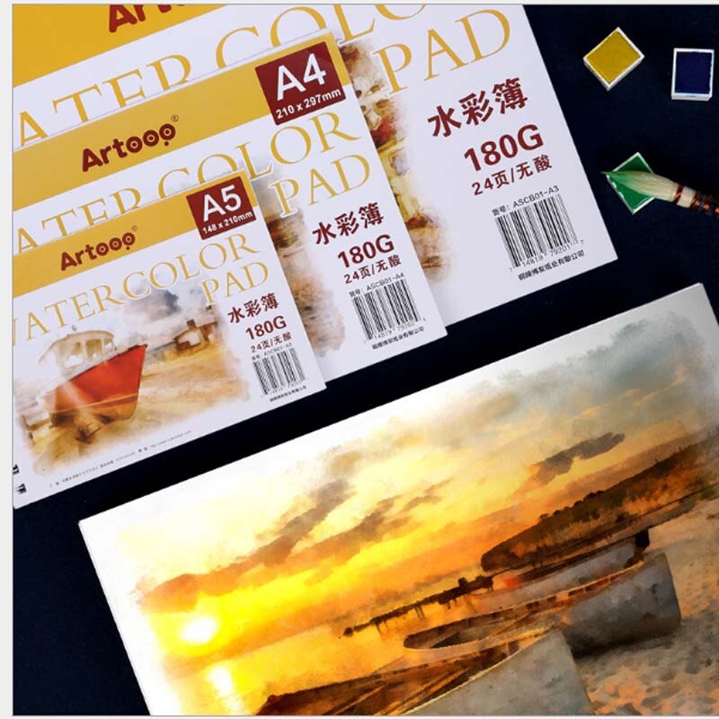 180G watercolor book A3 A4 A5 watercolor paper ske... – Vicedeal