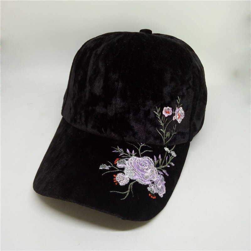 frauen Winter Hut Samt Floral Stickerei Baseball C... – Vicedeal
