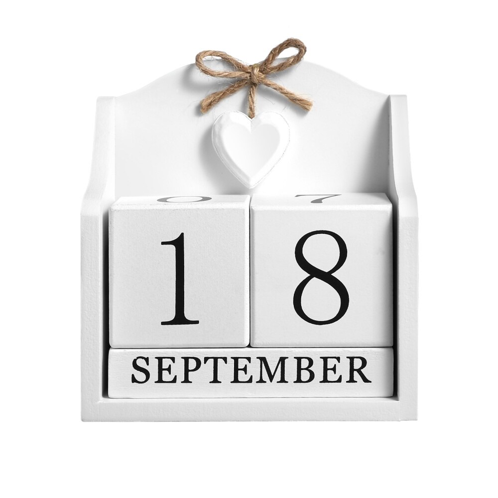 BESPORTBLE Time Concept Wood Calendar Desk Accesso... – Grandado