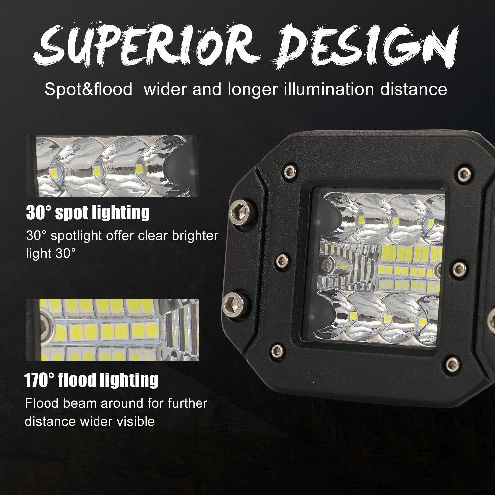 2 Stuks Auto Licht Aluminium Inbouw Led Pods 48W S... – Vicedeal