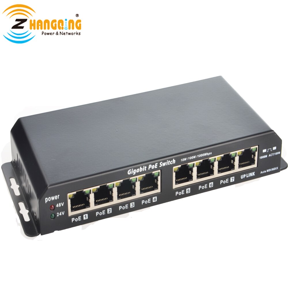 Gigabit Power Over Ethernet PoE Switch 7 PoE poort... – Vicedeal