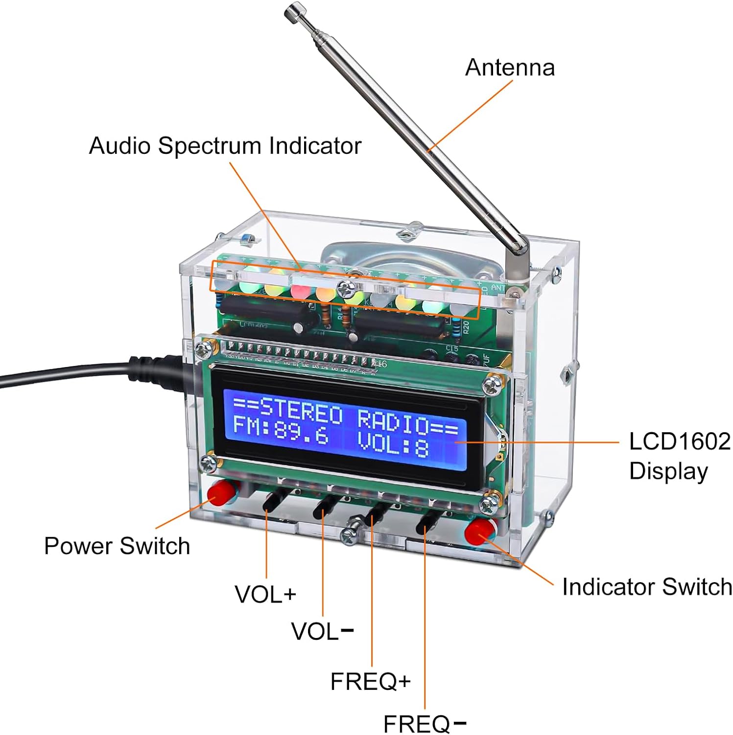 FM Radio DIY Kit Soldering Projects Radio with LED... – Grandado