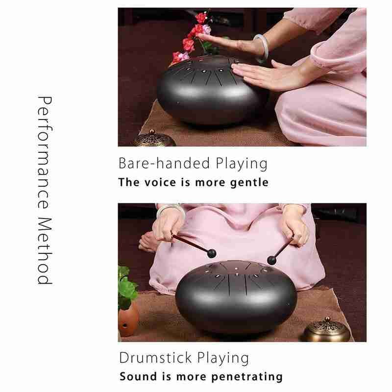 6 Inch Mini Drum 8 Tone Staal Tong Drum Percussie ... – Grandado