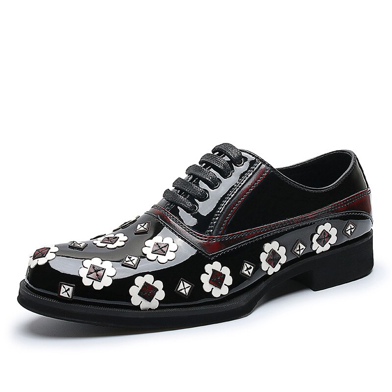 Misalwa Men's Leather Flower Pointed Dress Shoes L... – Grandado