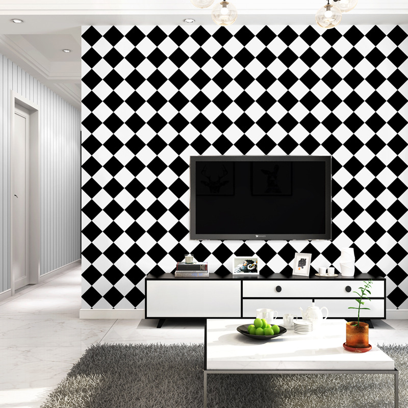 Black and white wallpaper modern simple American s... – Grandado