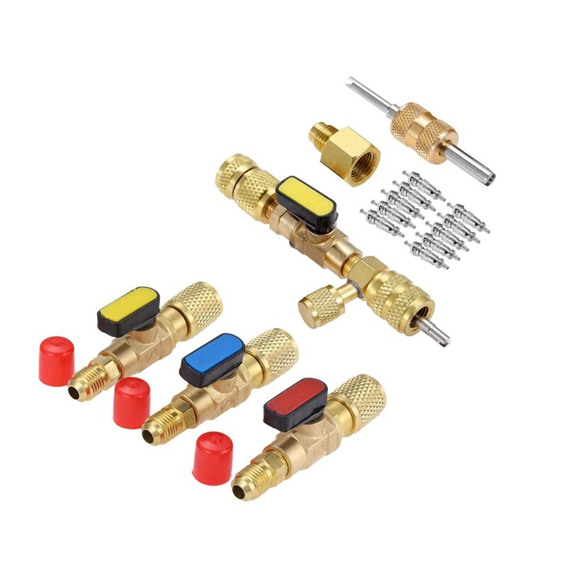 1 Set Brass R410A Refrigerant Straight Ball Valves... – Grandado