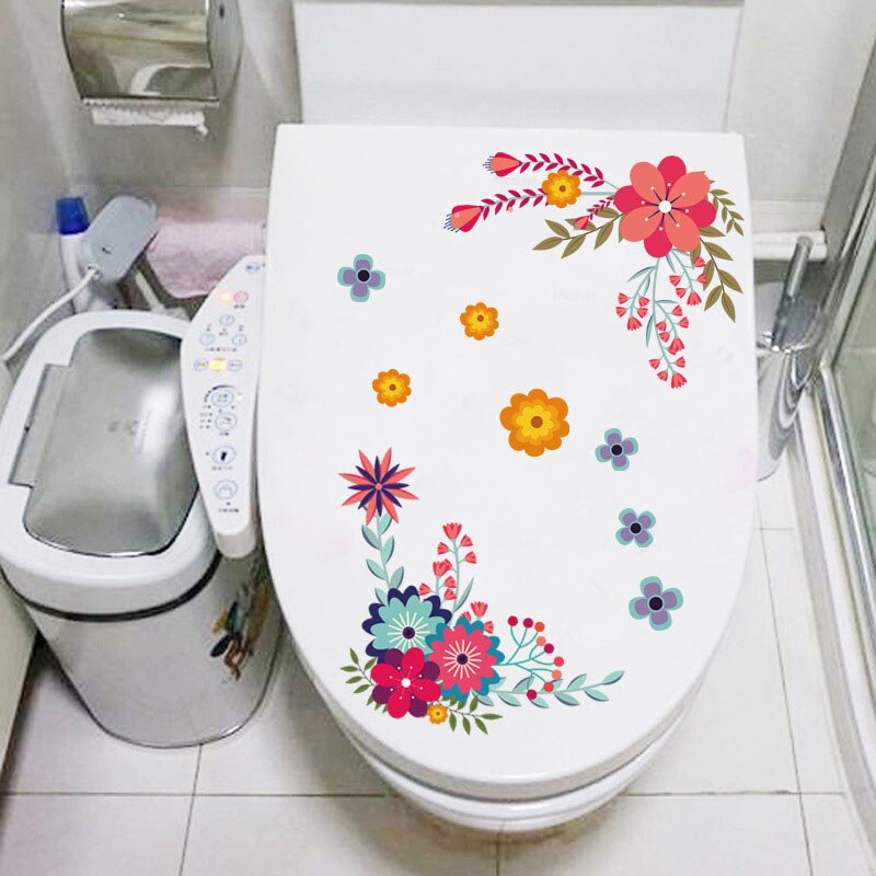 Toilet Stickers Plant Flower PVC Wall Sticker Diy ... – Vicedeal