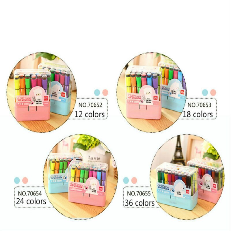 Deli Washable Watercolor Marker Set 12 18 24 36 Co... – Vicedeal