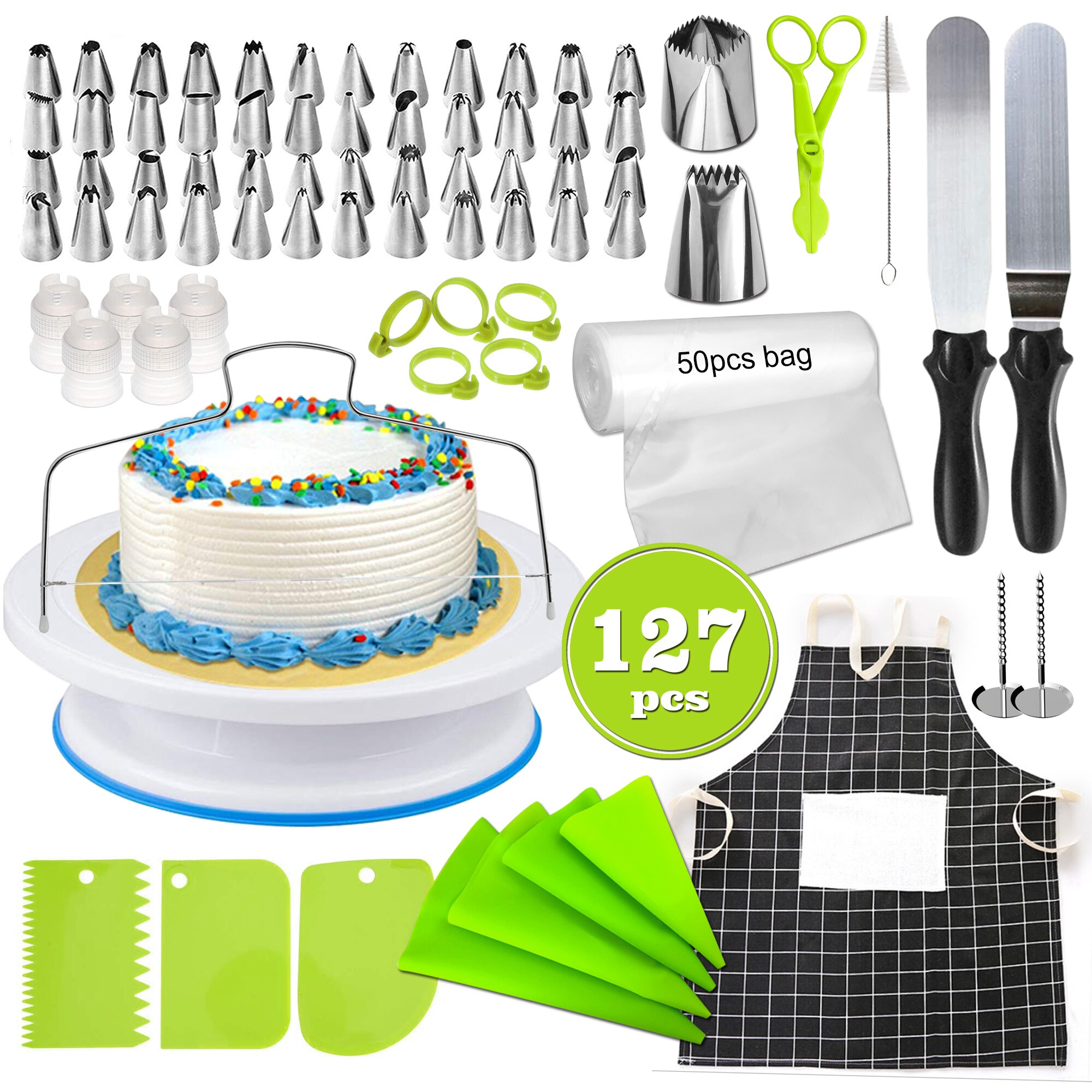 127Pcs Baking Set Cake Decorating Tools Cake Stand... – Vicedeal