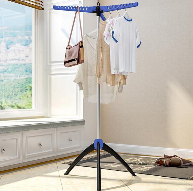 Floor Folding Baby Clothes Rack Coat Rack Balcony ... – Grandado