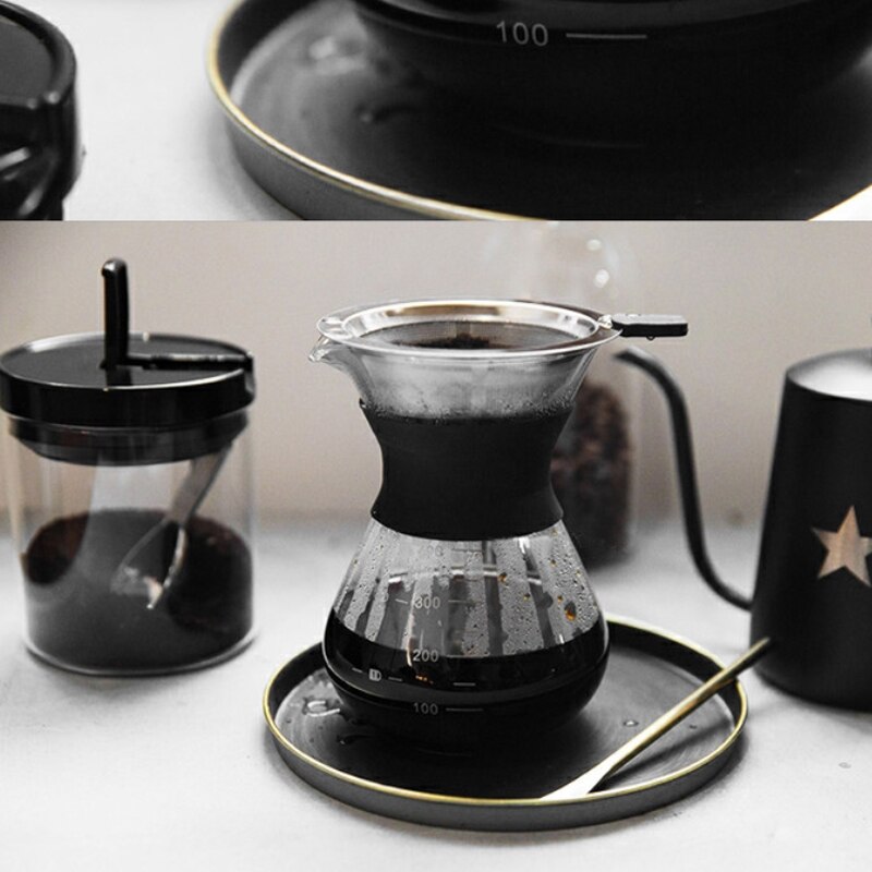 400ml Glass Coffee Kettle with Stainless Steel Fil... – Vicedeal