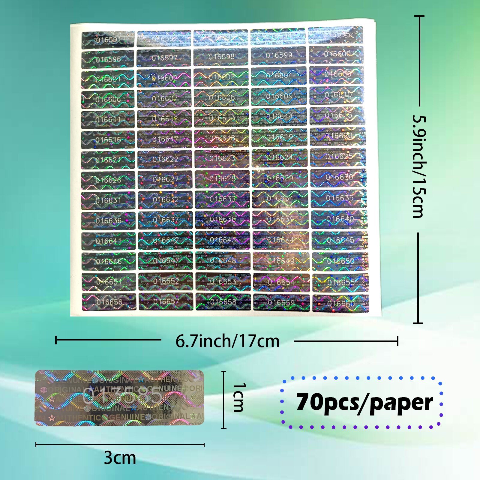 1x3 cm Holographic security sealing sticker warran... – Grandado