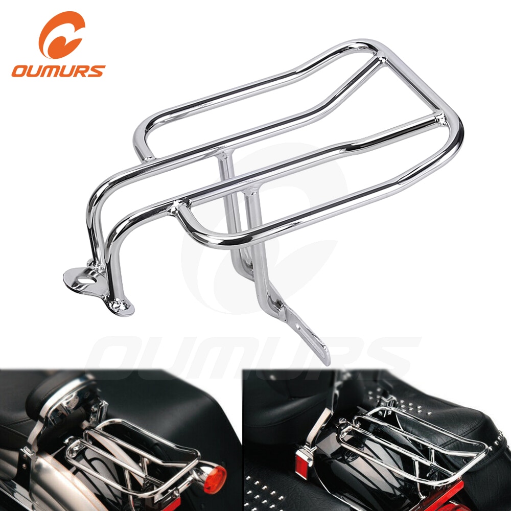 OUMURS Motorcycle Fender Luggage Rack Chrome For H... – Grandado