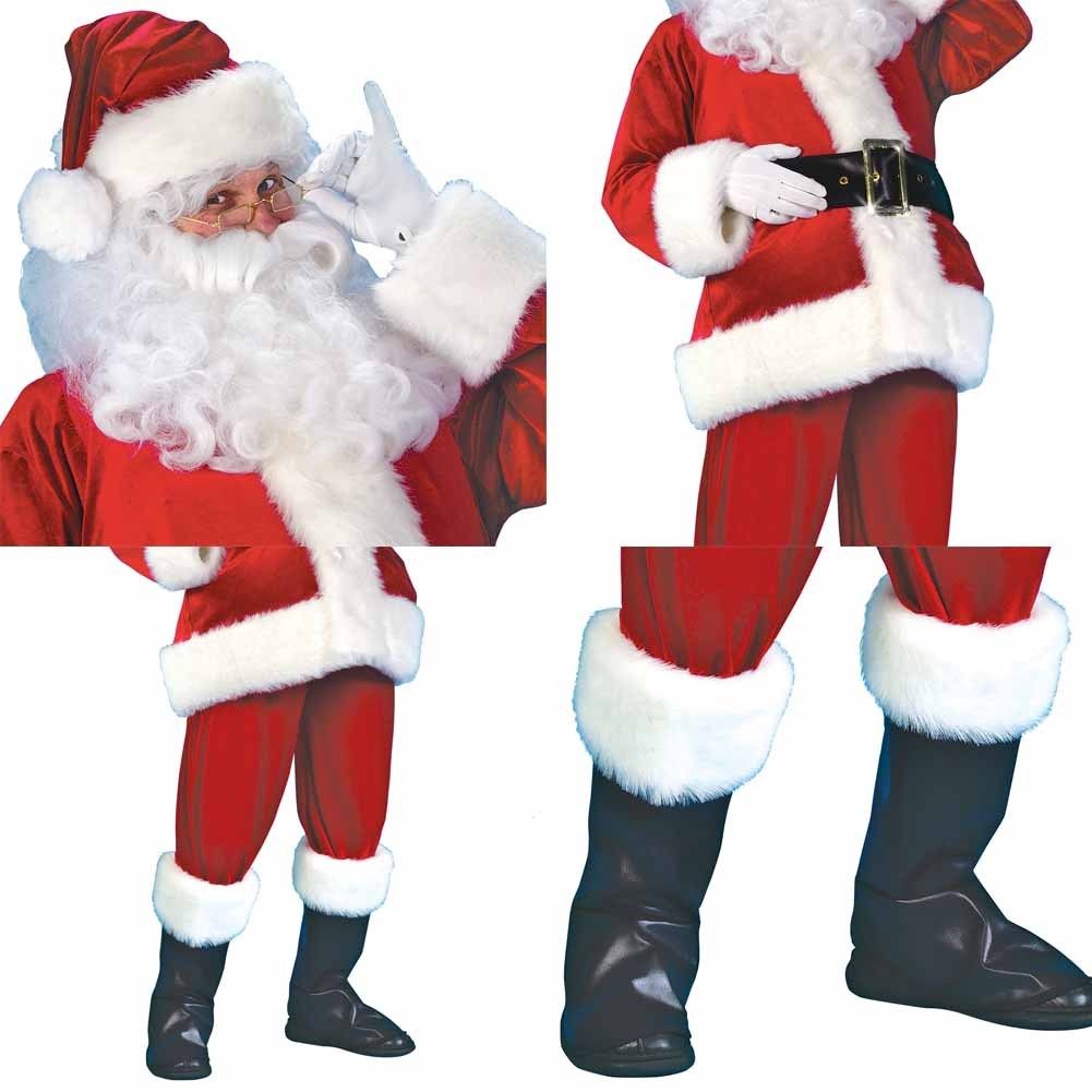 Christmas Men Santa Claus Costume Adult Cosplay At... – Grandado
