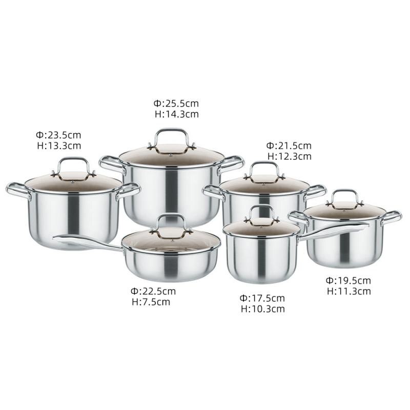 6 Pcs Pot Rvs Verdikte 3 Layer Compound Bodem-4 * ... – Vicedeal