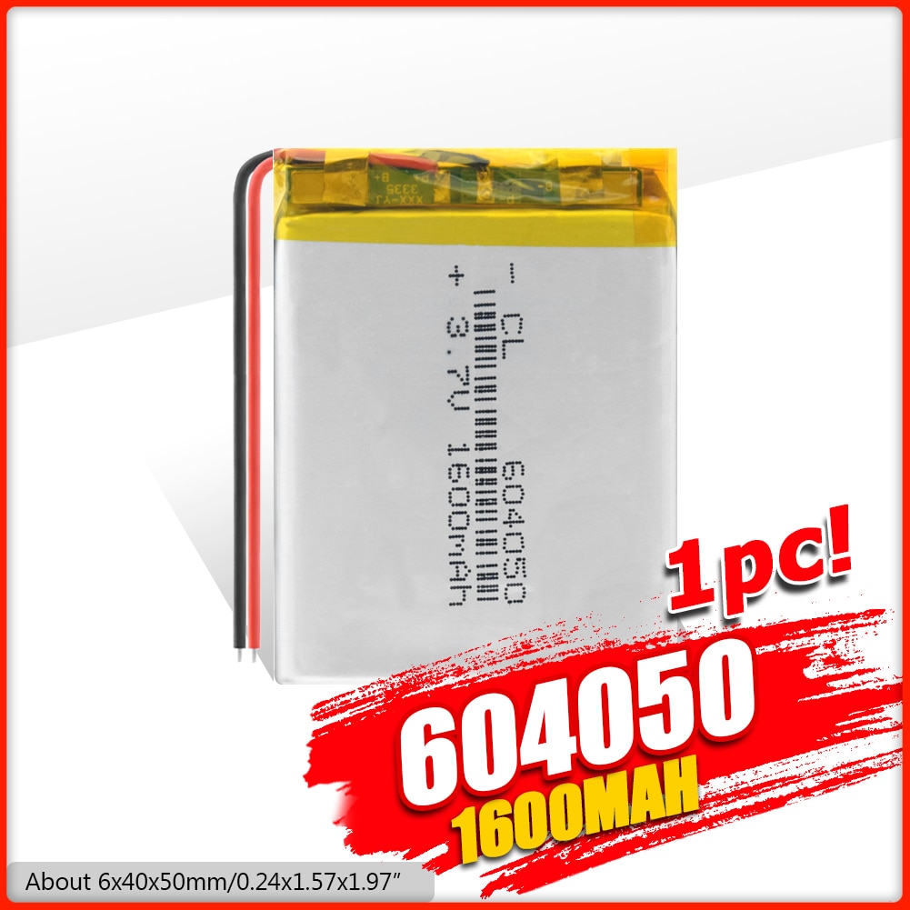 3.7V 1600mAh 604050 Lipo Battery Lithium Polymer B... – Grandado