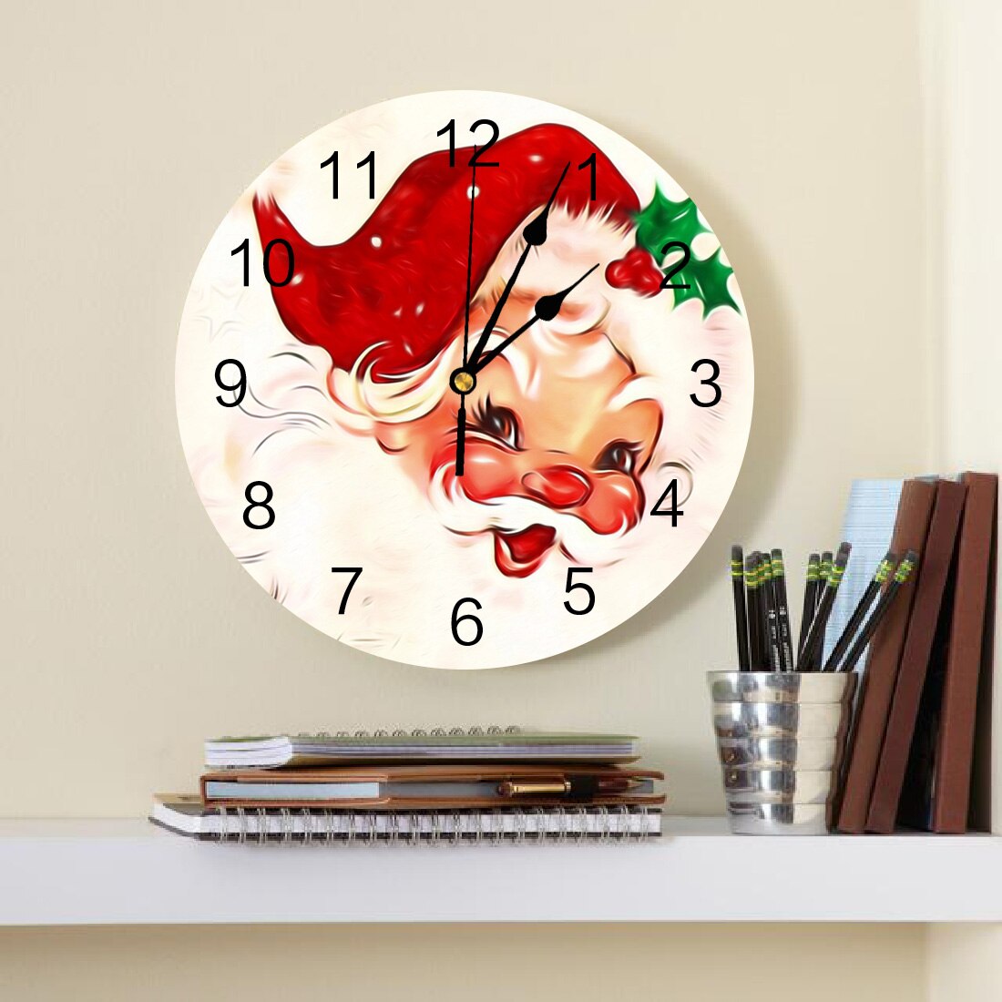 Christmas Vintage Santa Wall Clock Home Decor Bedr... – Grandado