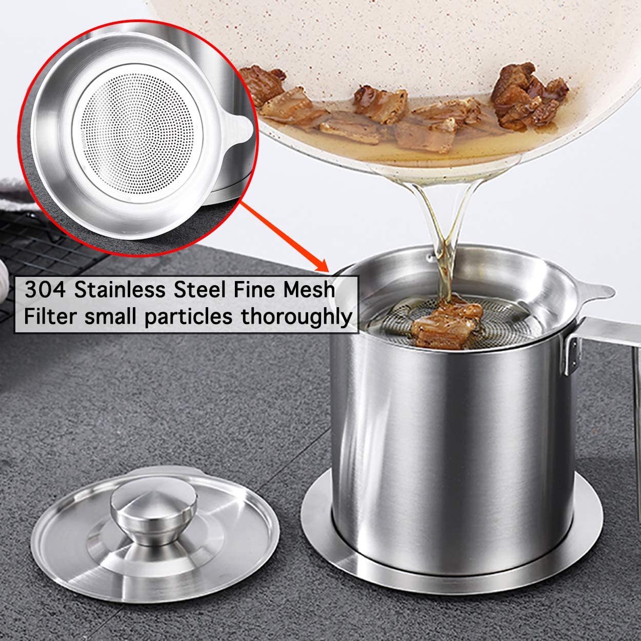 Rvs Olie Zeef Pot Container Opslag Kan Met Filter ... – Grandado
