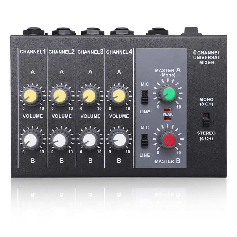 Audio Mixer 8 Channel Input Mono Stereo Sound Mixi... – Vicedeal