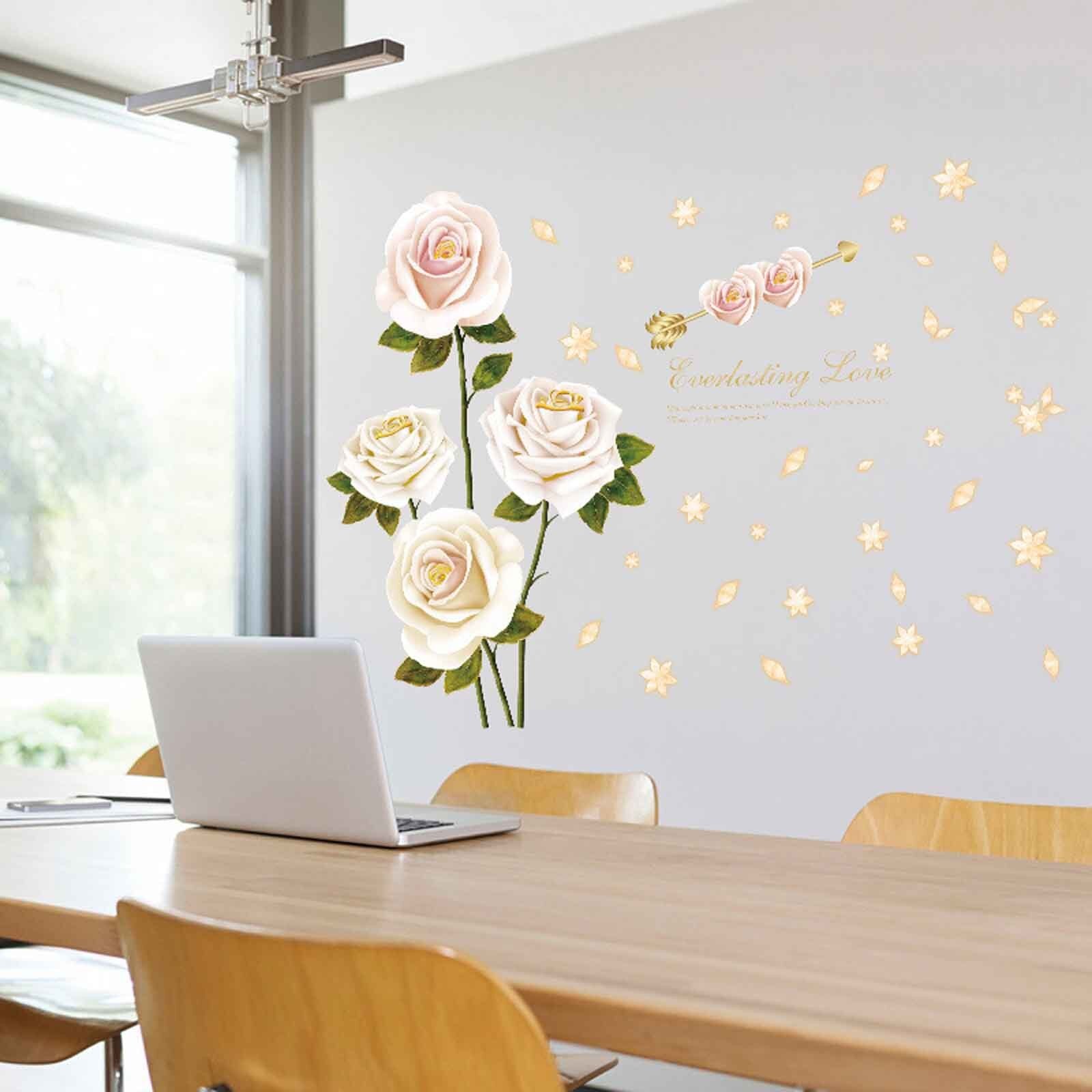 Rose Flowers Wall Sticker Art Nursery Decals Kids ... – Grandado