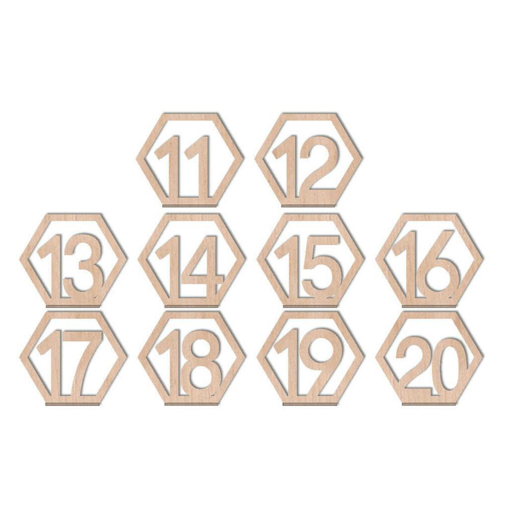 1-20 Number Wooden Signs Wedding Hexagon Table Num... – Grandado