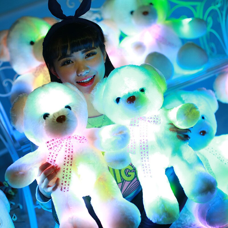 Colorful Led Teddy Pillow Glowing Teddy Bear Lumin... – Grandado