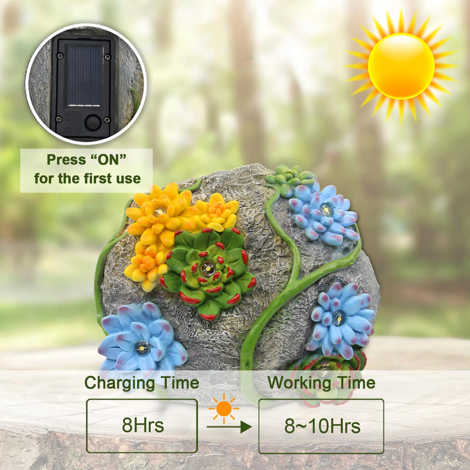 Goodeco Solar Tuin Ornament Stenen Standbeeld Rock... – Grandado