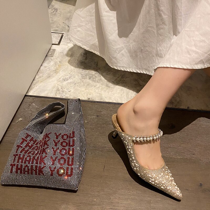 Female Shoes Med Pointed Toe Ladies' Slippers Mule... – Grandado