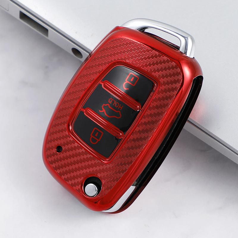 Carbon Fiber TPU Car Key Cover Case For Hyundai Tu... – Vicedeal