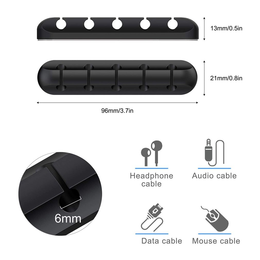 Selvklæbende wire organizer fast klemme netværk ka... – Grandado