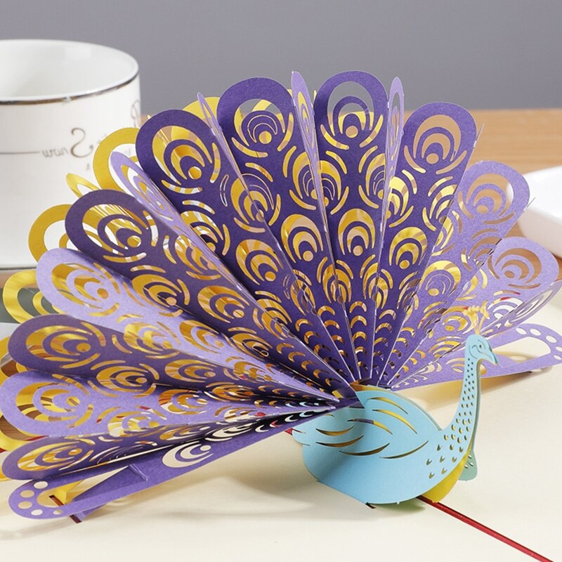 Pauw Pop Up Kaart Handgemaakte 3D Popup Wenskaarte... – Grandado