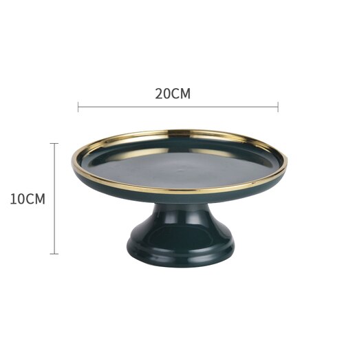 Dark Green Ceramic Cake Plate Gilded Household Bre... – Grandado