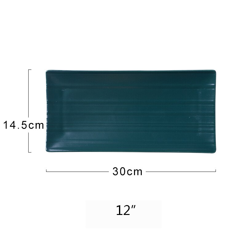 12 Inch Ceramic Tray Rectangular Snack Steak Tray ... – Vicedeal