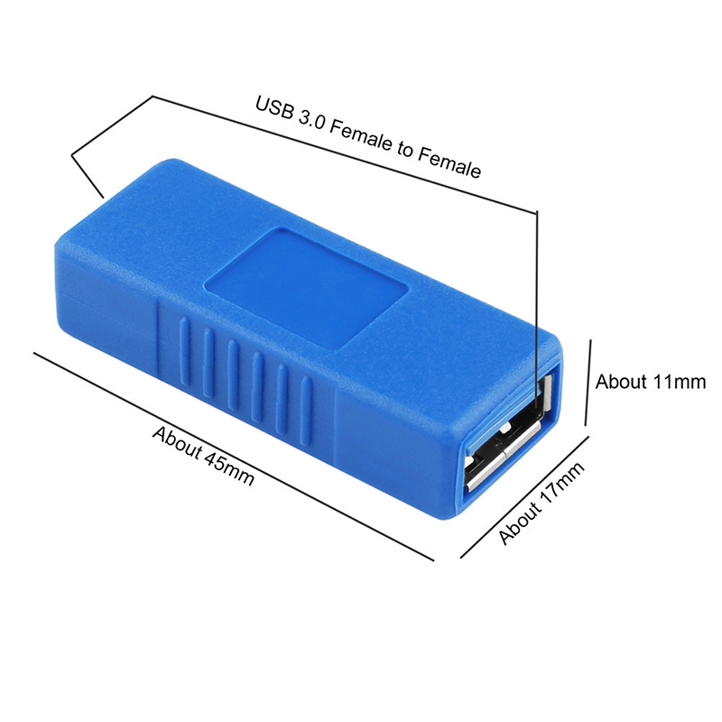Blue/Black USB 3.0 Type A Female To Female Adapter... – Grandado